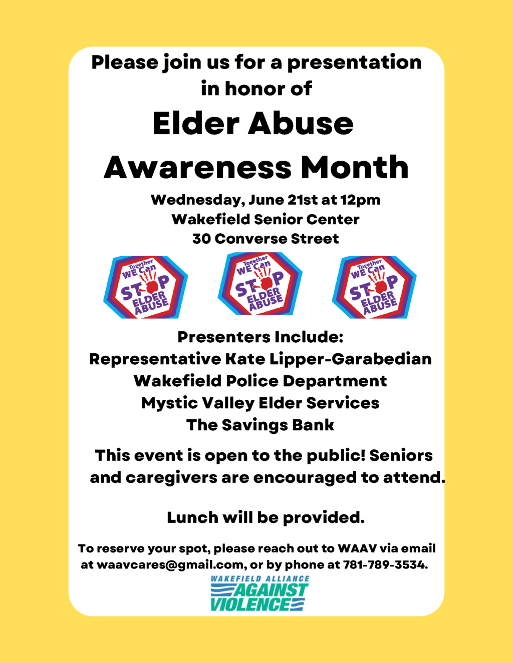Driving Change on World Elder Abuse Awareness Day - Mystic Valley Elder ...
